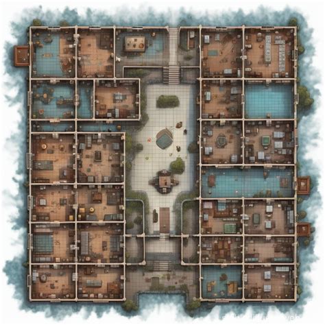 Isolated Boarding Babe 2D Tabletop RPG Grid Map Stable Diffusion Online