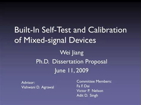PPT Built In Self Test And Calibration Of Mixed Signal Devices PowerPoint Presentation ID