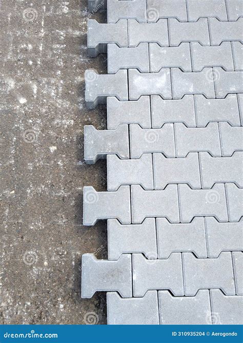 Interlocking Concrete Road Texture Royalty Free Cartoon 369382244