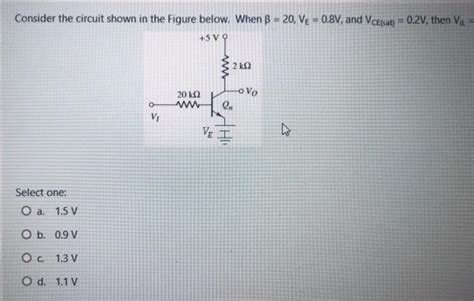 Solved Consider The Circuit Shown In The Figure Below When