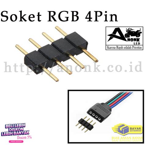 Konektor Led Rgb 4 Pin Sisir Male Soket Connector Modul Rgb Lazada