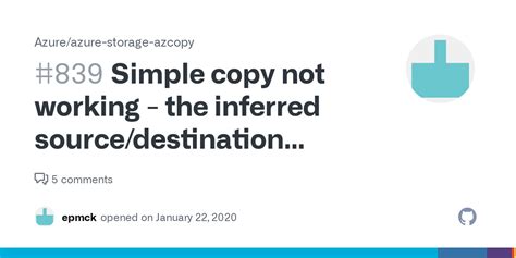 simple copy not working the inferred source destination combination