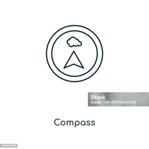 나침반 개념 라인 아이콘입니다 선형 나침반 개념 개요 기호 디자인입니다 이 간단한 요소 그림 사용할 수 있습니다 웹 및 모바일 Ui Ux가 0명에 대한 스톡 벡터 아트 및