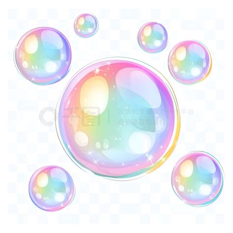梦幻泡泡ai数字艺术 Bubbles卡通风彩虹色梦幻泡泡浅蓝背景插画 Ai平面元素免费下载png格式4096像素编号71592934 千图网