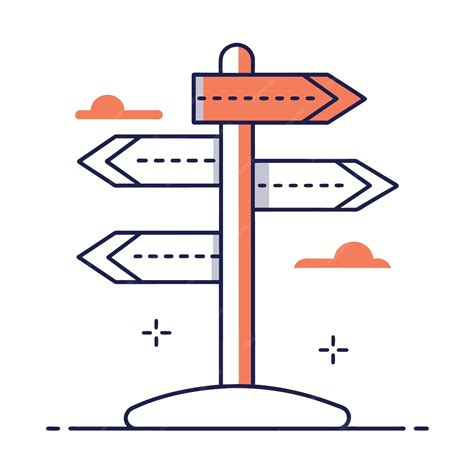 One Continuous Line Drawing Of Road Direction Signpost Arrows To The Right And Left And Plate