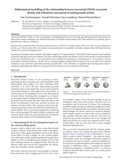 PDF Mathematical Modelling Of The Relationship Between Terrestrial LIDAR Scan Point Density