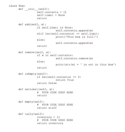solved class box def init self ntents [] self