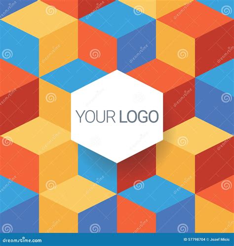 Report Cover Vector Template Low Polygonal Cube Stock Vector Illustration Of Blue Isometric