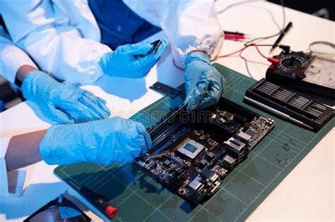 Repairing And Upgrade Mobile Phone Electronic Computer Hardware And Technology Concept Stock