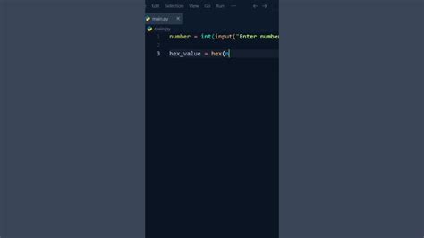 Decimal To Hexa In Python Python Learnpython Programming Youtube