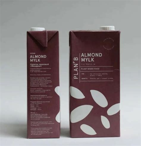 Миндальное растительное молоко, ореховое Plan B "ALMOND MYLK" 2 шт х 1 ...