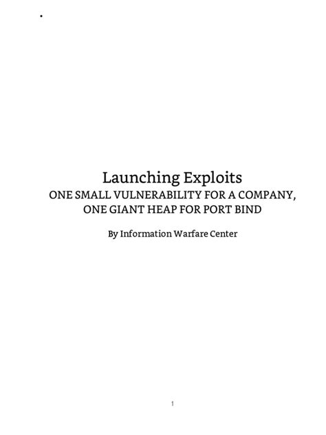 launching exploits one small vulnerability for a company one giant
