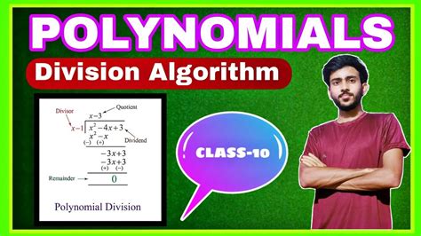 Polynomial Division Division Of Polynomials Division Algorithm Class 10 Ex23 Ncert