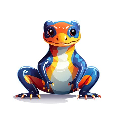 Premium Vector Salamander Vector Flat Geometric Watercolor White Background Iso