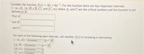 solved consider the function f x 8x 6x−1 for this function
