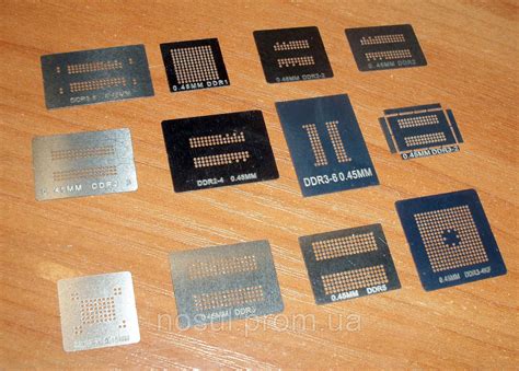 Ddr набор 12шт трафаретов для реболлинга микросхем памяти Ddr1 Ddr2