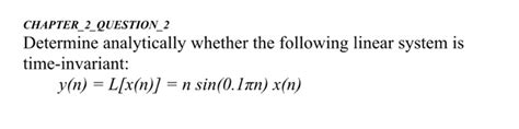 solved chapter 2 question 2 determine analytically whether