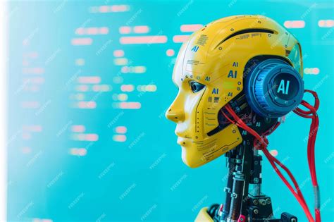 Humanoid Robot Head With Ai Circuitry Capturing The Advanced Integration Of Robotics In