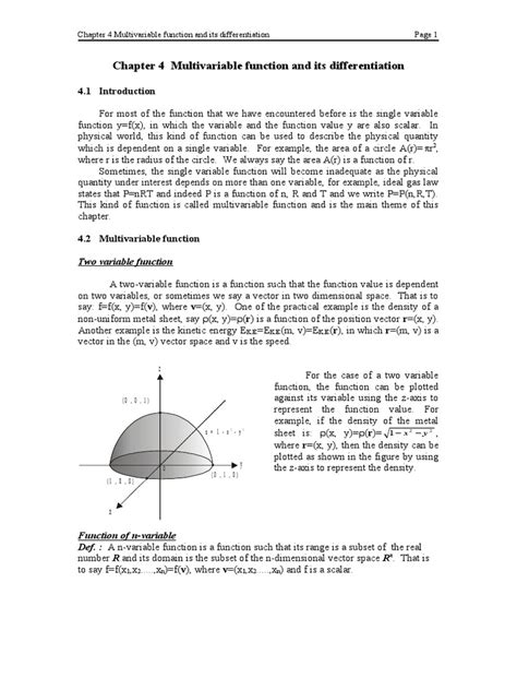 Chapter 4 Multivariable Function And Its Differentiation Pdf Derivative Gradient
