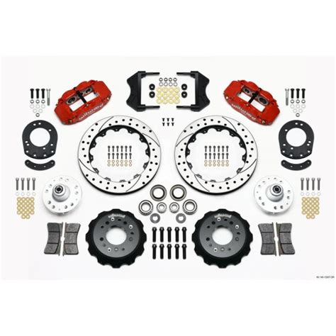 Wilwood Narrow Superlite 6r Front Hub Kit 1288in Drill Red 1965 1969