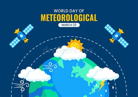 World Meteorological Day Flat Illustration Template For Social Media