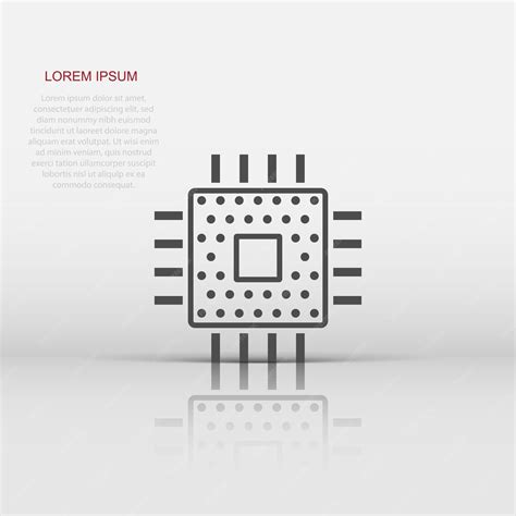Premium Vector Computer Cpu Icon In Flat Style Circuit Board Vector Illustration On White