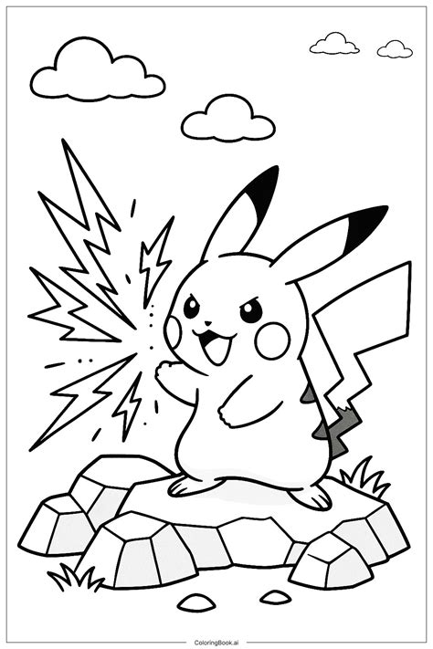 포켓몬 모험의 피카츄 색칠하기 페이지 무료 Pdfandpng 인쇄 가능