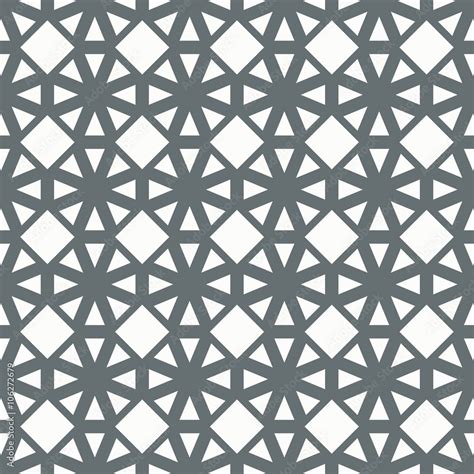Geometric Line Monochrome Lattice Seamless Arabic Pattern Islamic Oriental Style Wrapping