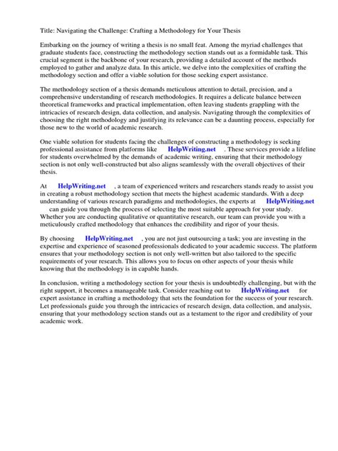 How To Write Methodology In Thesis Sample Download Free Pdf Methodology Quantitative Research