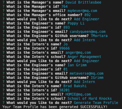 Github Tmortara Team Profile Generator Using Node Js Managers Can Add Basic Information And
