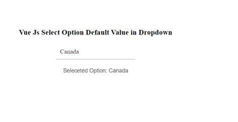 Vue Select Option Default Value In Dropdown