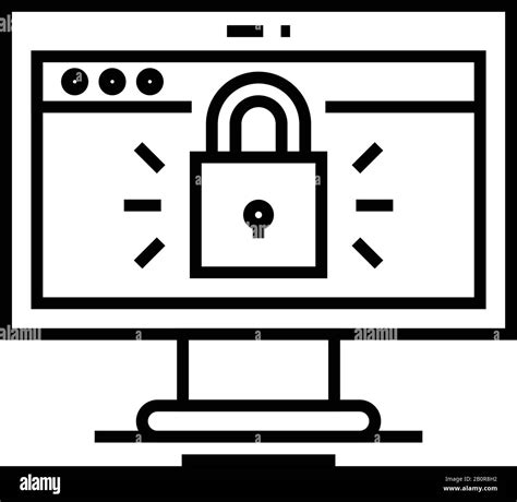 Blocked Info Line Icon Concept Sign Outline Vector Illustration Linear Symbol Stock Vector