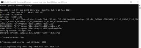 Generate Rsa Private Key And Certificate Request In Openssl Command Prompt For Windows