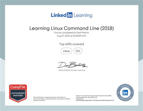 Arpit Mishra On Linkedin Linux Commandline Certification Continuouslearning Techskills