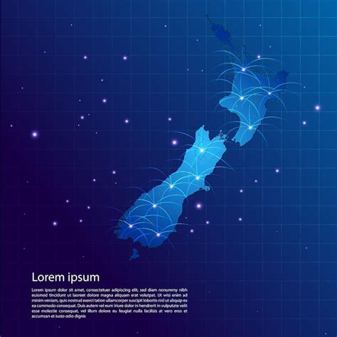 Premium Vector New Zealand Map Internet Network