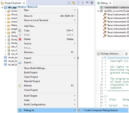 FAQ MCU PLUS SDK AM26X FAQ AM26x CCS Project For ASM MCAL Arm Based Microcontrollers