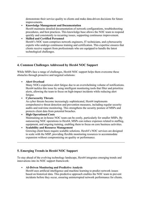 Msp Noc Support Seamless Monitoring And Incident Management Pdf