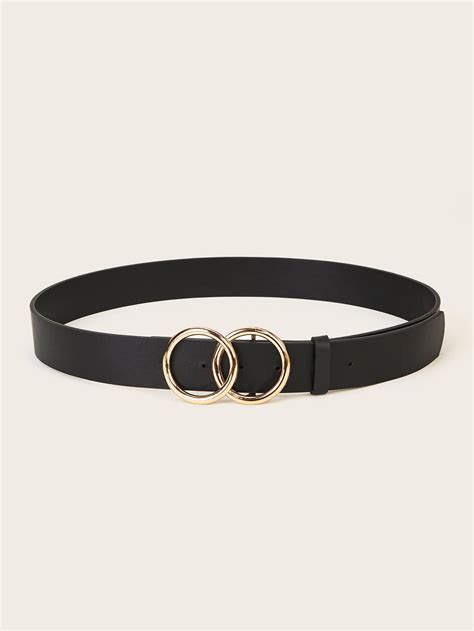 Wide Black Double O Ring Belts For Women