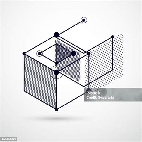 추상적인 벡터 구성 간단한 기하학적 그림 기호 미술 흑백 배경 추상적인 그래픽 및 웹 디자인에 사용 하기 위해 초안 엔지니어링 기술 계획 0명에 대한 스톡 벡터 아트 및
