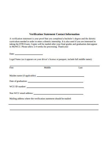 23 Verification Statement Templates In Pdf Doc