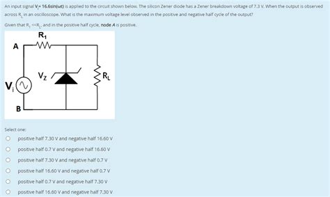 solved an input signal v 16 6sin wt is applied to the