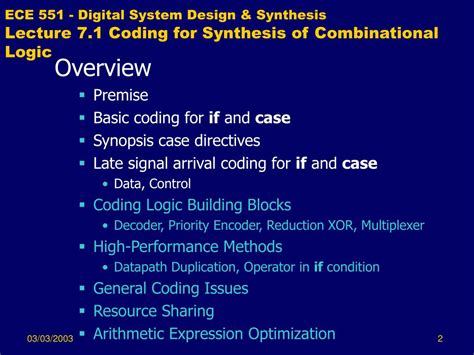 ppt efficient coding techniques for high performance digital systems