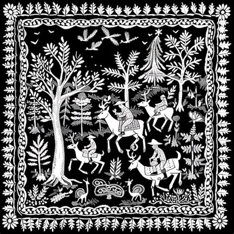 Premium Photo Frame Of Embroidered Tapestry Cnc Art With Hunting