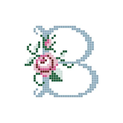 Premium Vector Uppercase Letter B With Flower