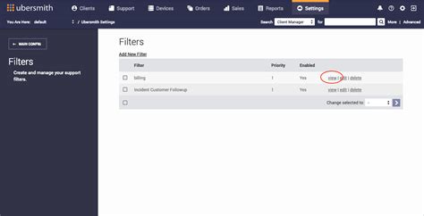 Managing Support Filters