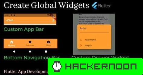 creating custom widgets in flutter app bar drawer and bottom