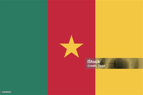 카메룬의 국기 플래그 아이콘입니다 표준 색상 표준 크기 사각형 플래그입니다 컴퓨터 일러스트레이션 디지털 일러스트레이션 벡터 일러스트 레이 션입니다 0명에 대한 스톡 벡터