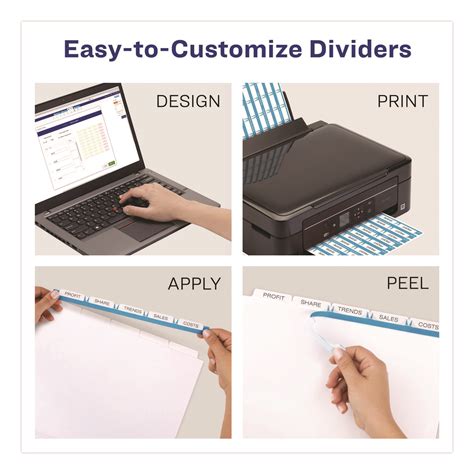 Avery® Print And Apply Index Maker Clear Label Dividers With Printable Label Strip And White