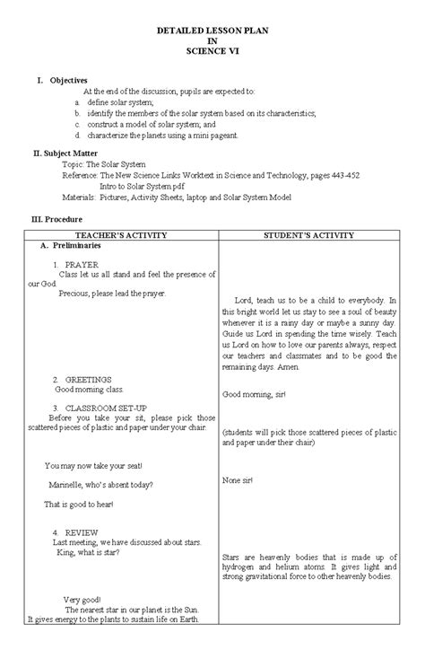 Plate Boundaries Lesson Plan Villegas Raiza G Bsed Science 4a