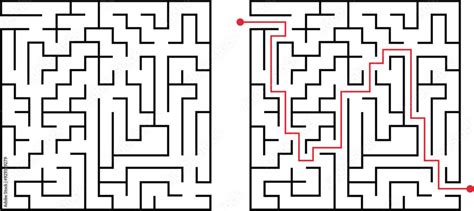 labyrinth game way square maze simple logic game with labyrinths way